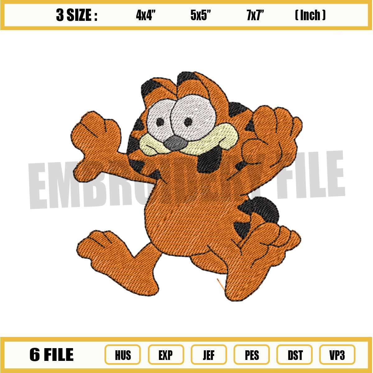 Garfield The Cat Embroidery | Inspire Uplift