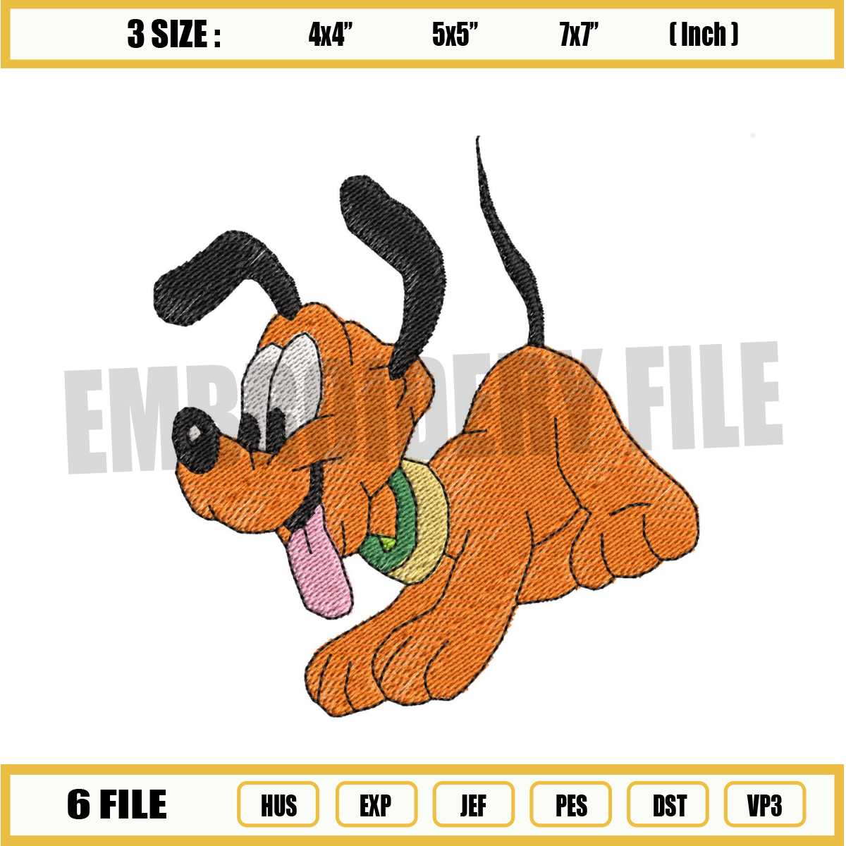 Puppy Pluto Embroidery Disney ,png | Inspire Uplift