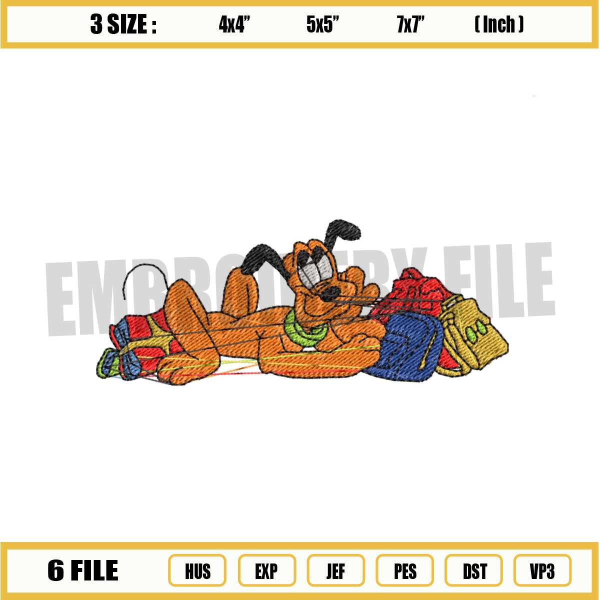 Pluto Design Disney Embroidery ,png | Inspire Uplift