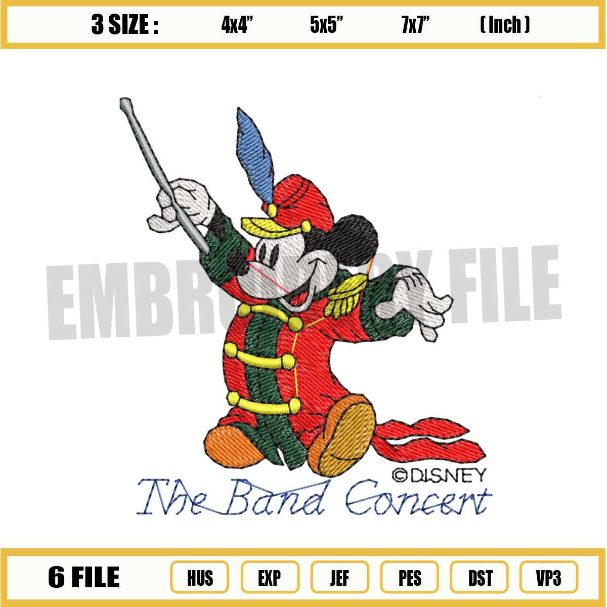 Mickey The Band Concert Embroidery Design ,png | Inspire Uplift