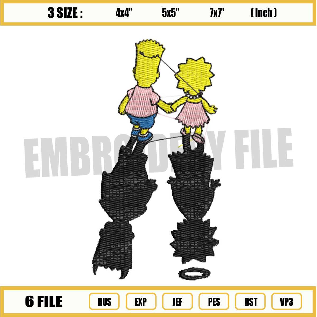 The Simpsons Sibling Embroidery Png | Inspire Uplift