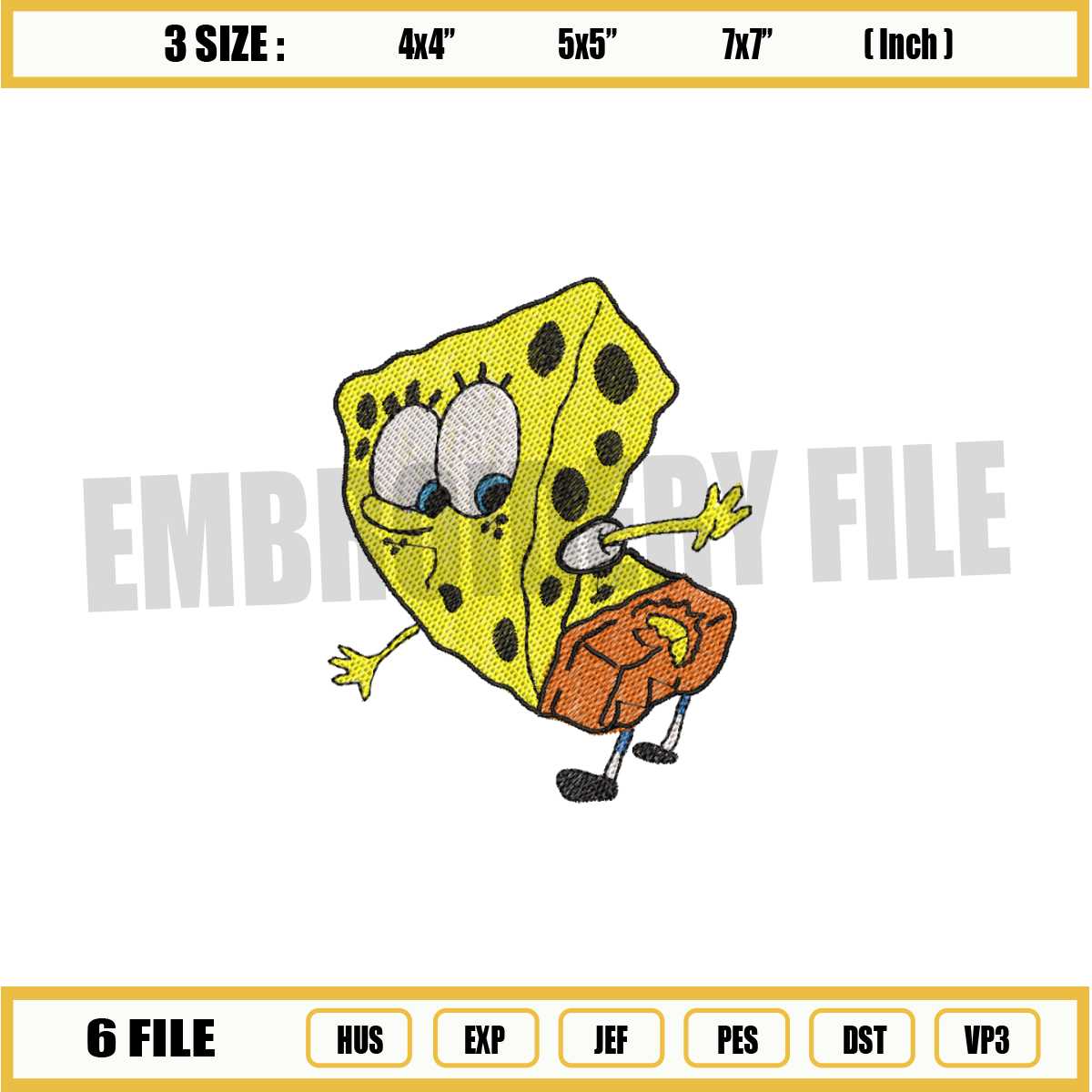 SpongeBob Ripped Pants Design Embroidery Png | Inspire Uplift