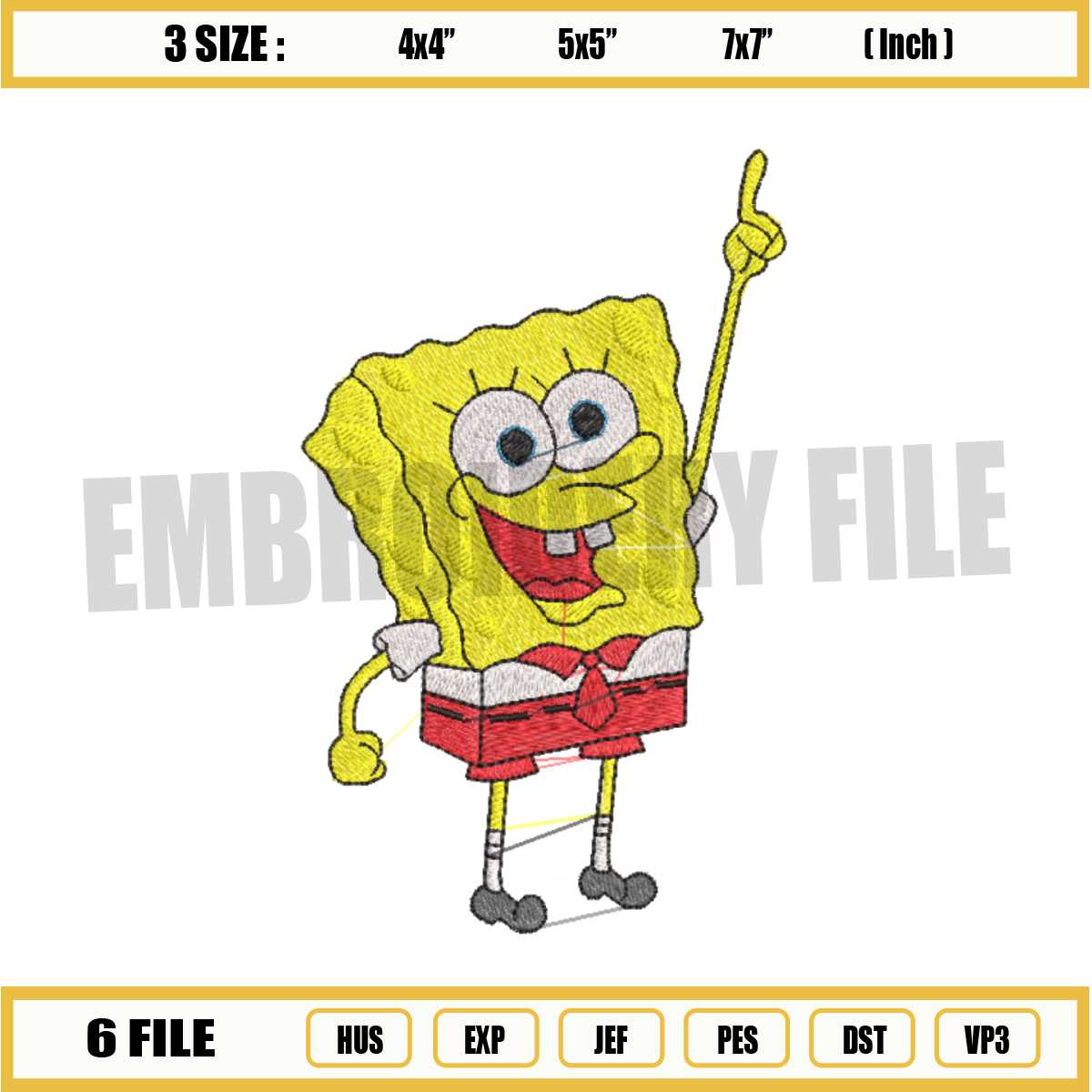 SpongeBob Red Pants Embroidery Png | Inspire Uplift