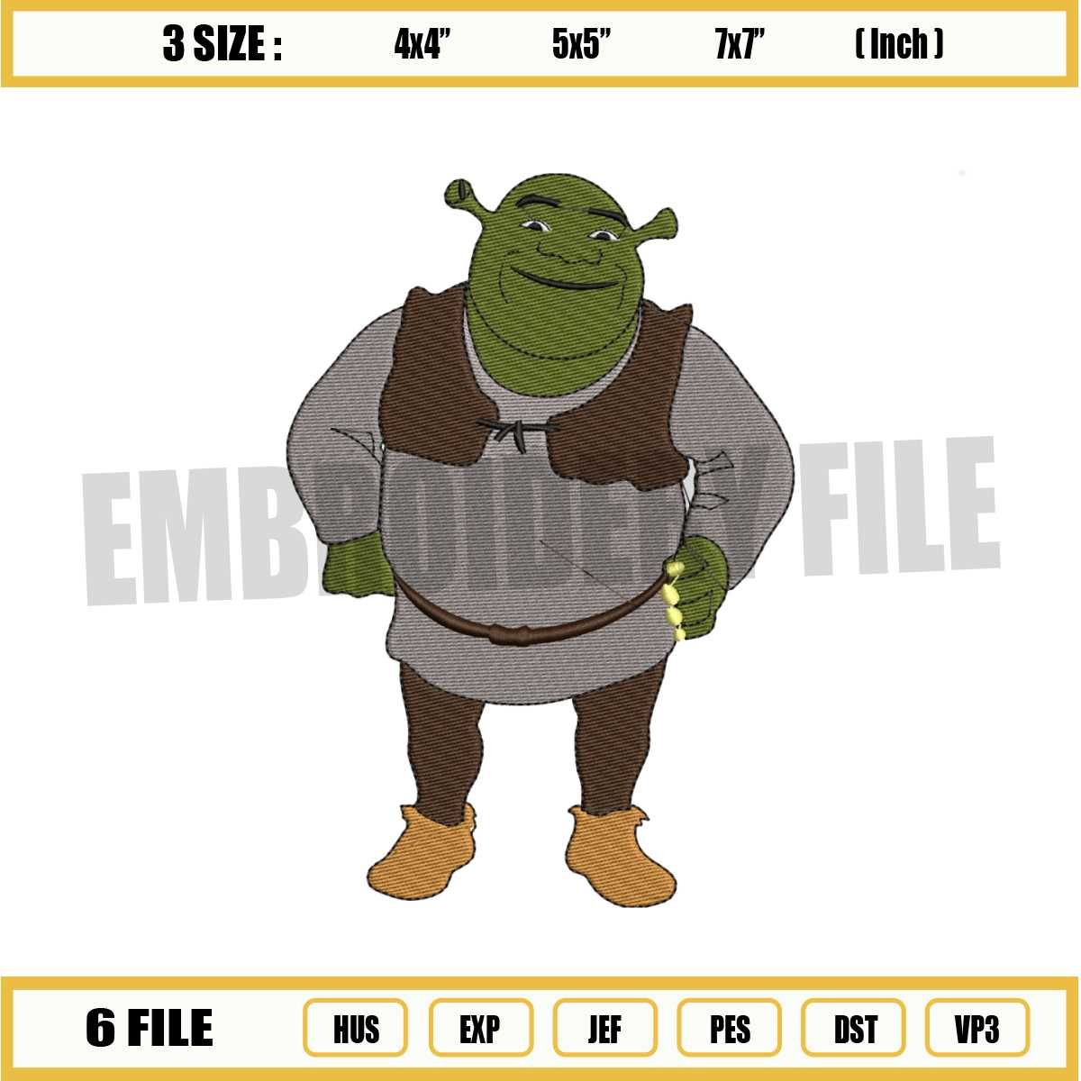 Standing Shrek Embroidery Png | Inspire Uplift