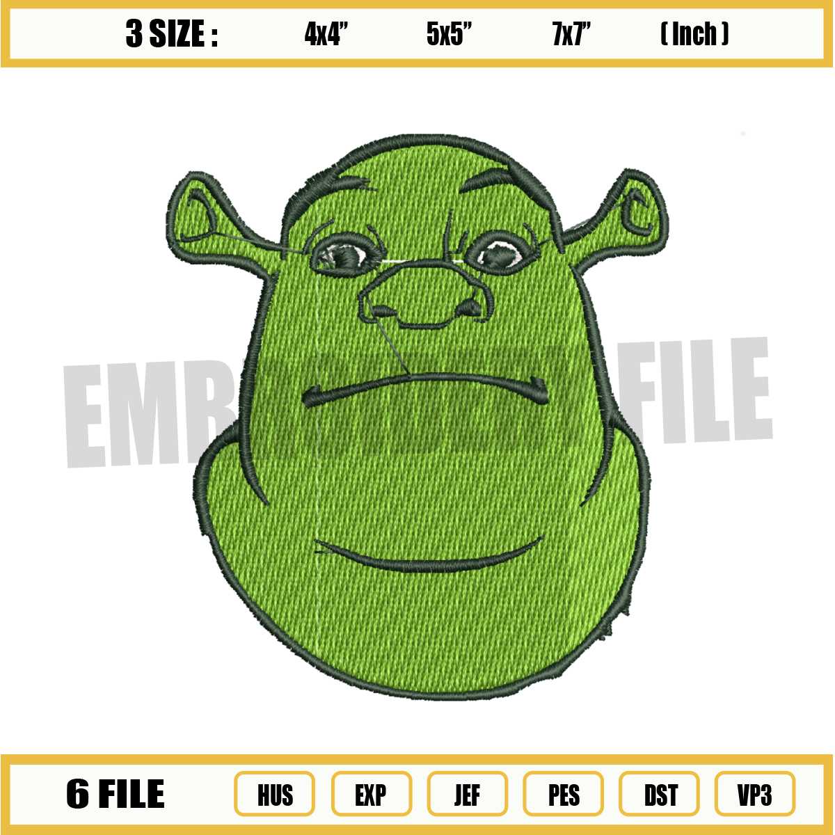 Shrek Head Machine Embroidery Png | Inspire Uplift