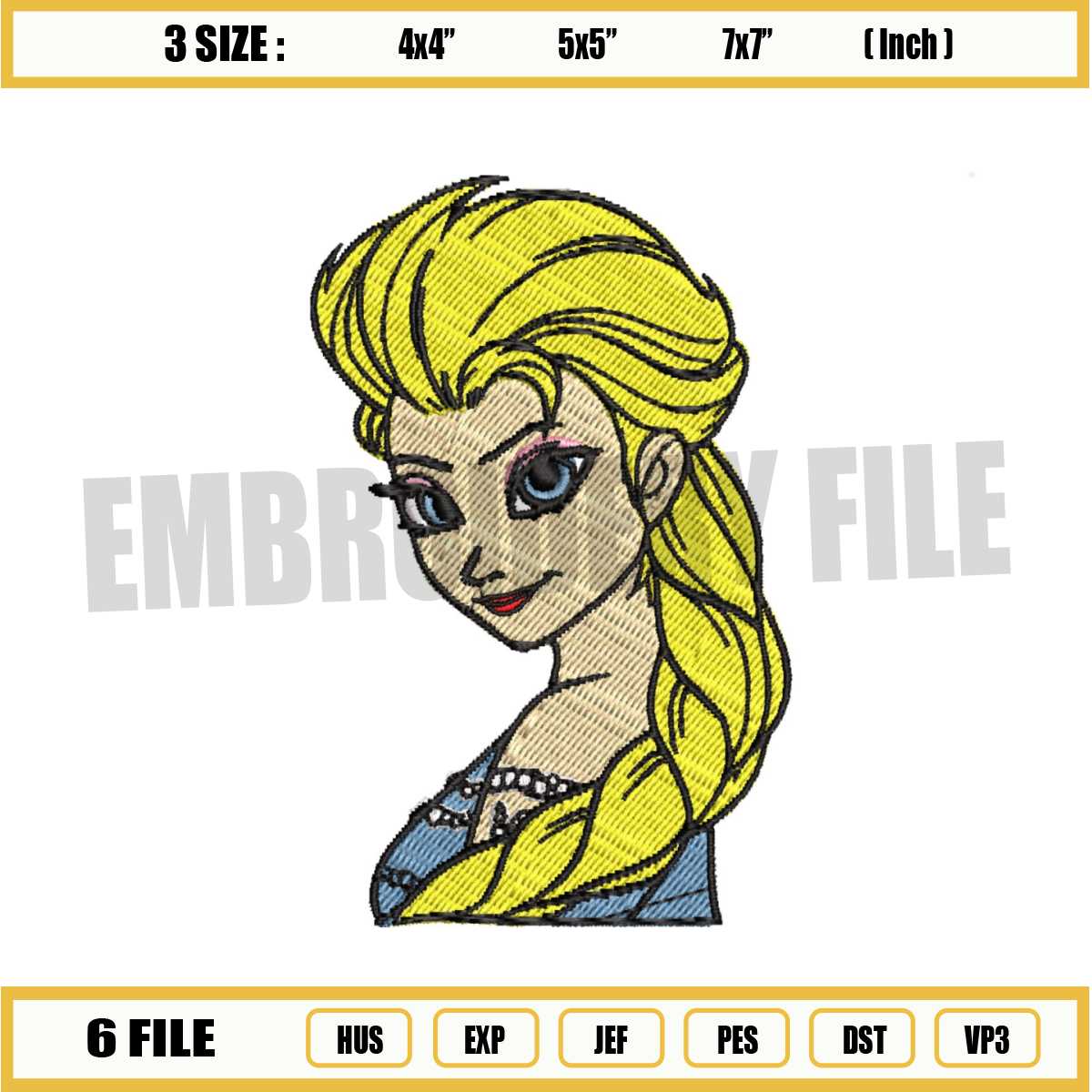 Elsa Frozen Princess Embroidery Png | Inspire Uplift