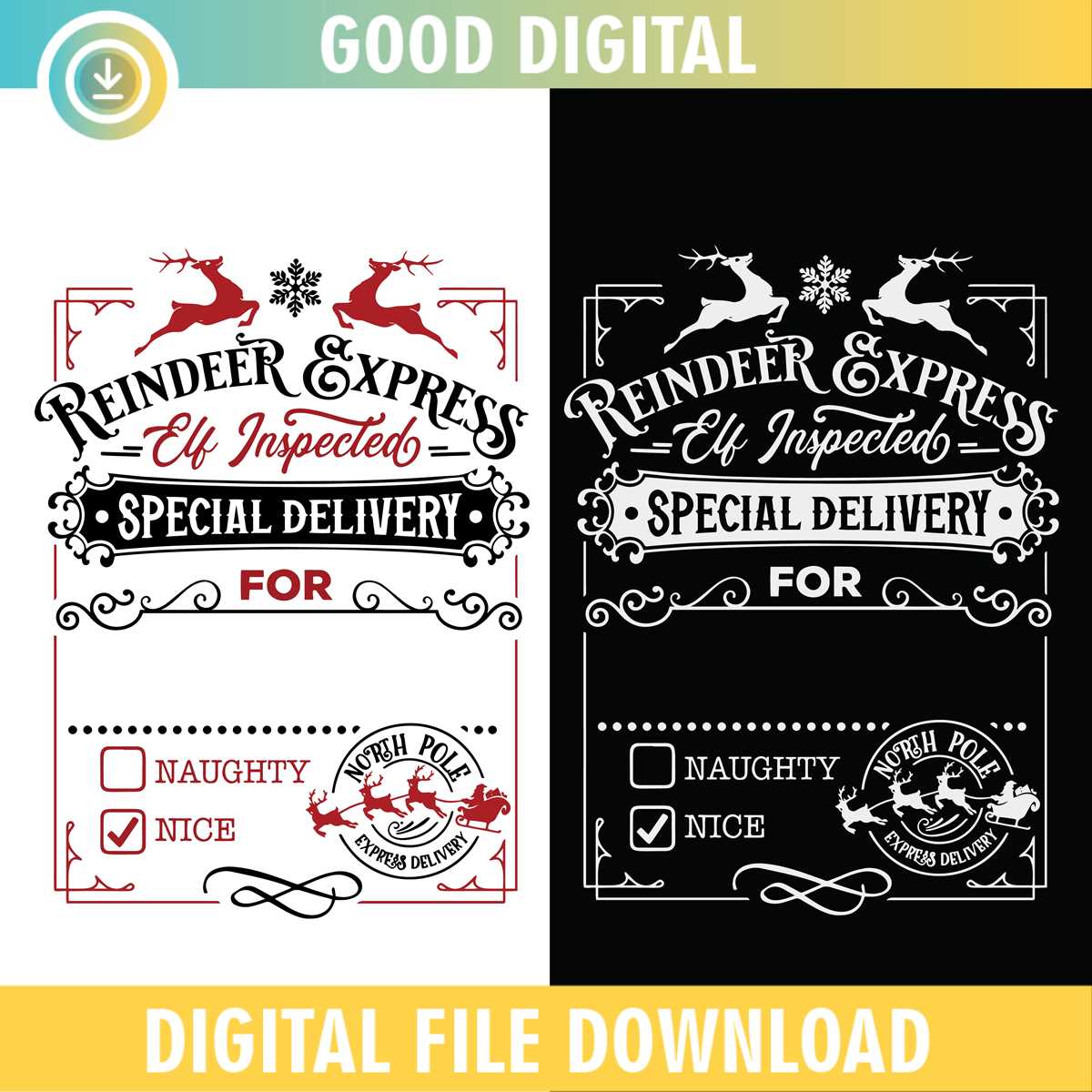 Reindeer express svg, Santa Sack SVG, North Pole express svg | Inspire ...