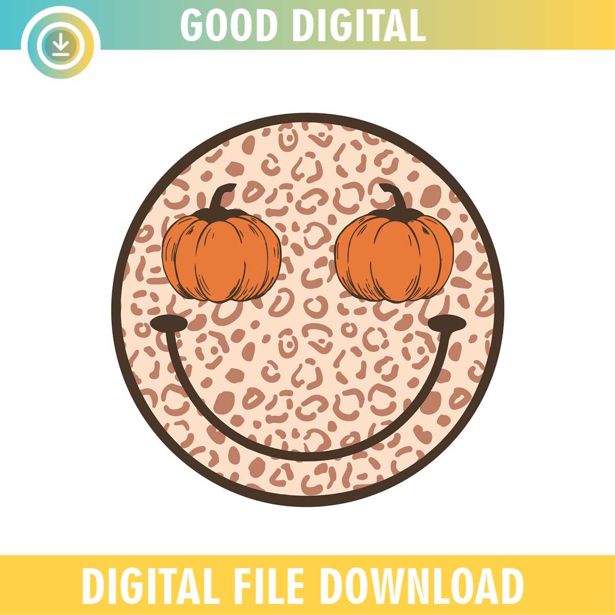 Free Fall Smiley Face SVG Pumpkin Season Design File | Inspire Uplift