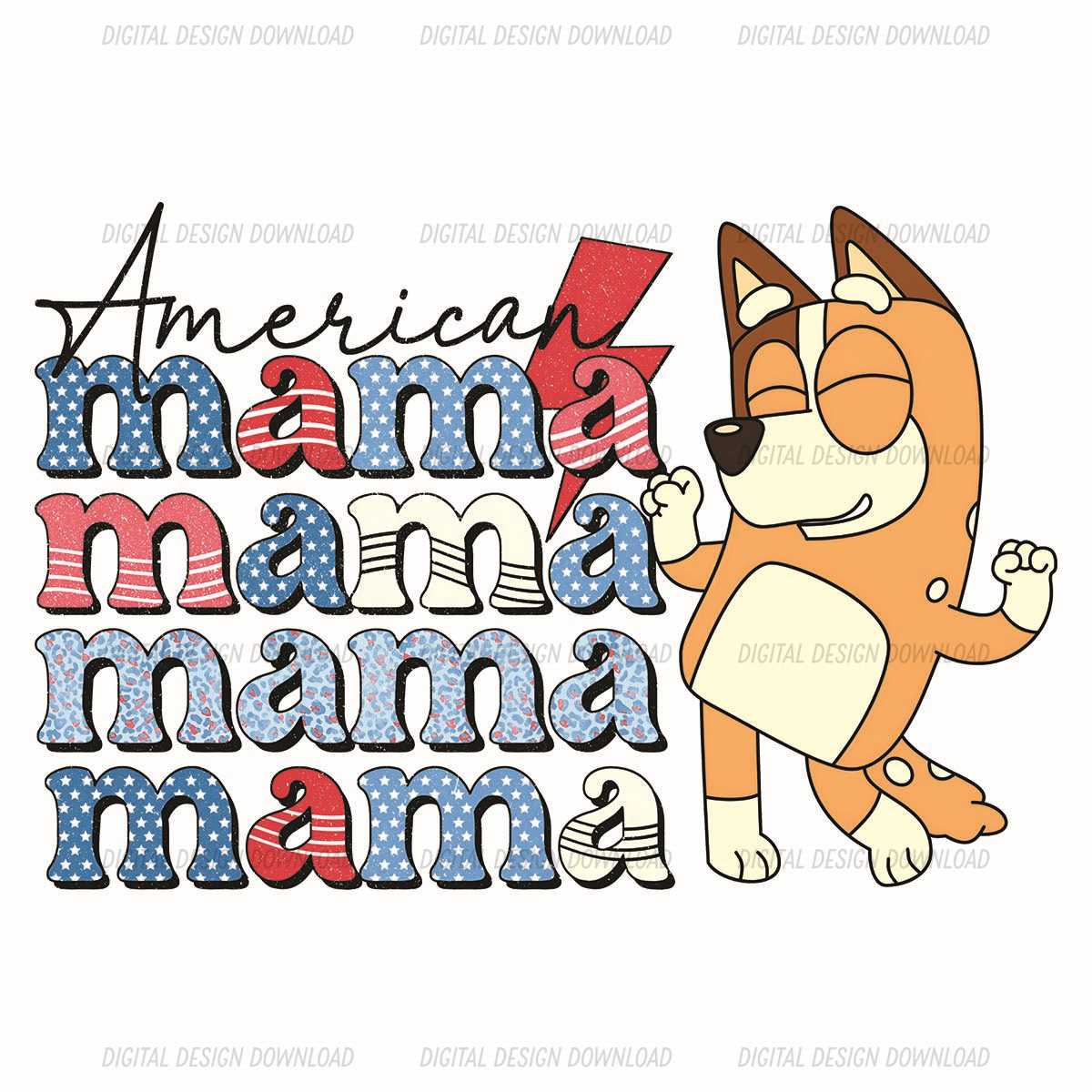 American Mama Bluey Sublimation Png | Inspire Uplift