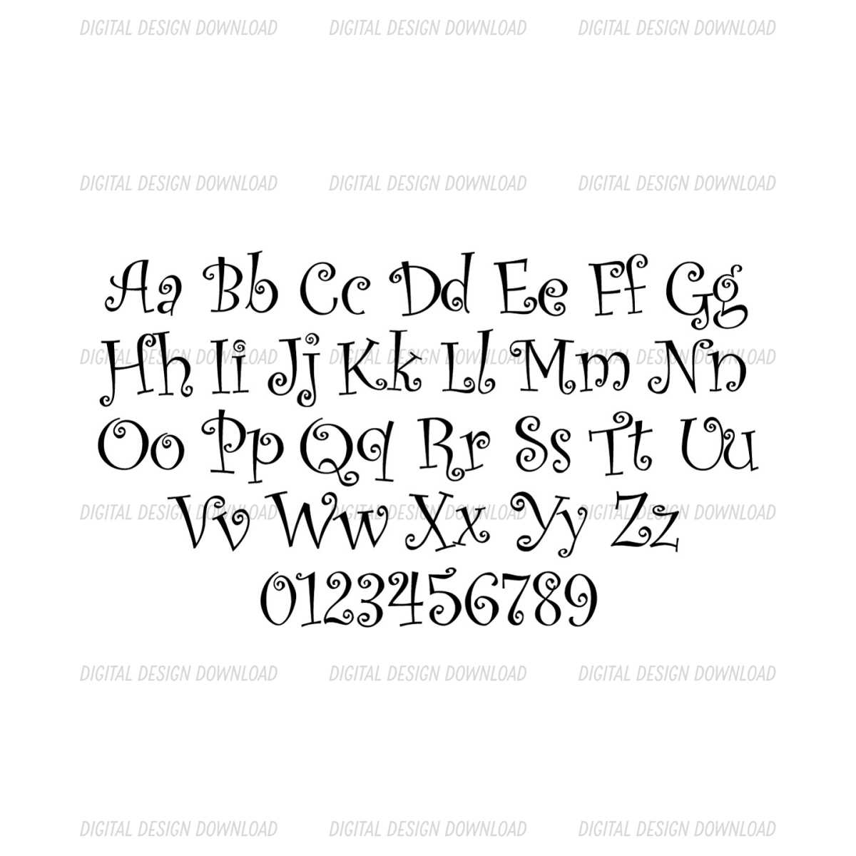 Curly Font SVG TTF, Curl Letters, Curly Cue Font, Elf Font, | Inspire ...