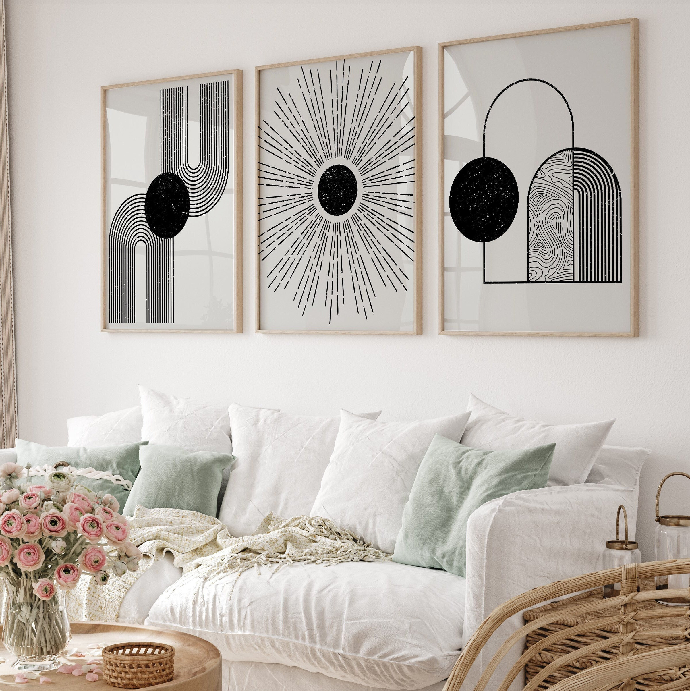 Boho Wall Art, Abstract Boho Print Set of 3, Bohemian Wall D | Inspire ...