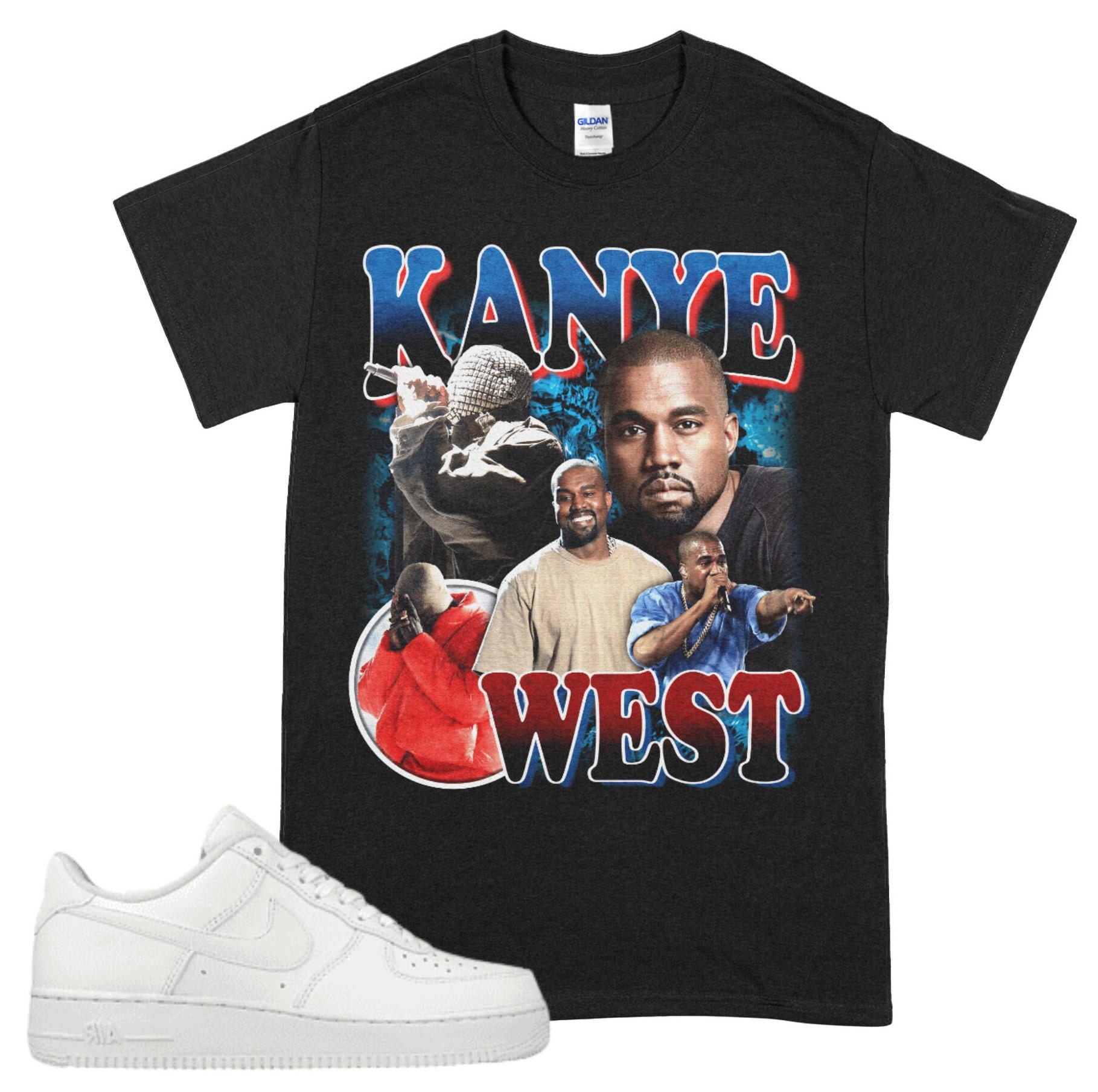 Kanye West Shirt 90s Vintage x Bootleg Style Rap Tee Retro T | Inspire ...