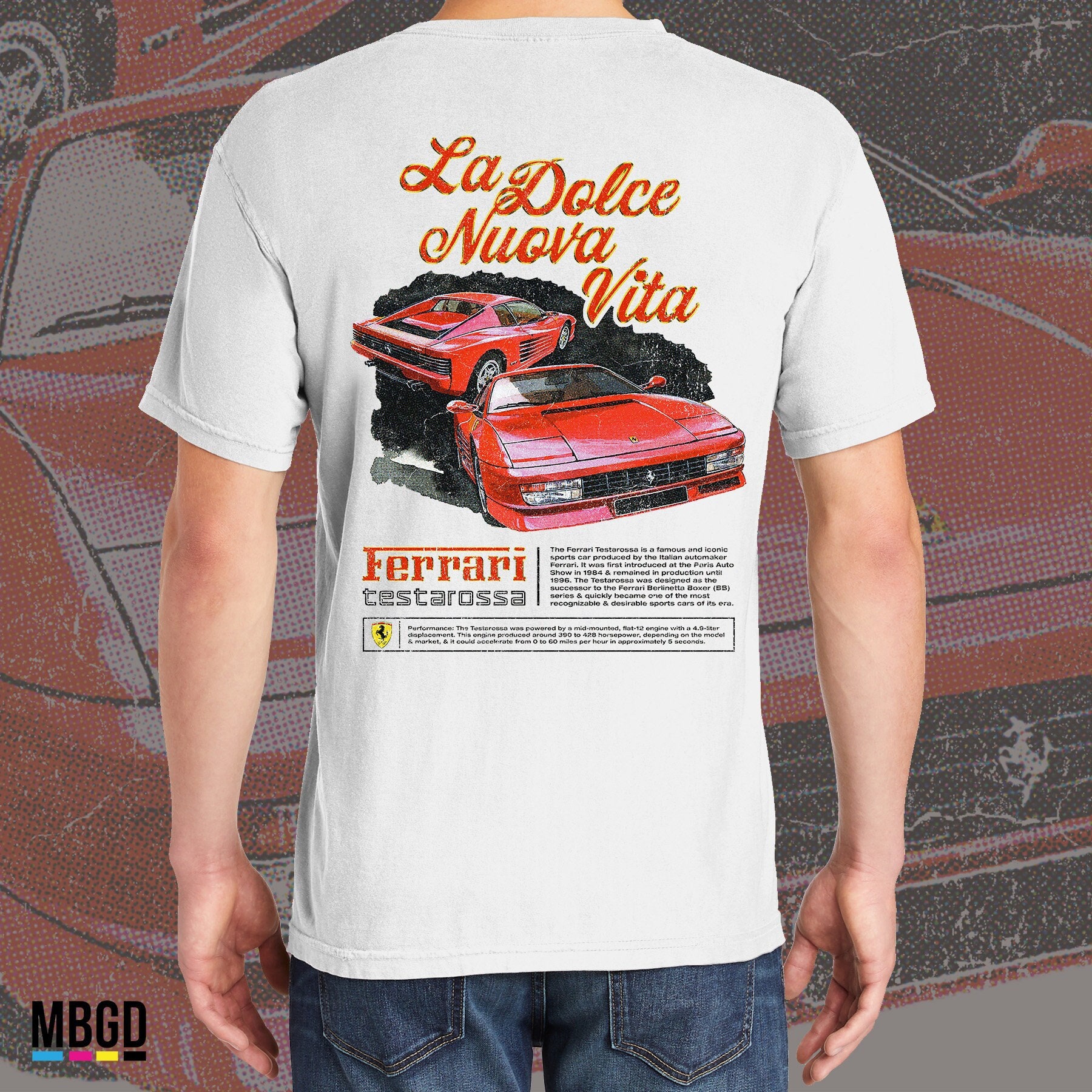 Ferrari Testarossa Vintage Shirt, Ferrari Vintage , 11 | Inspire Uplift