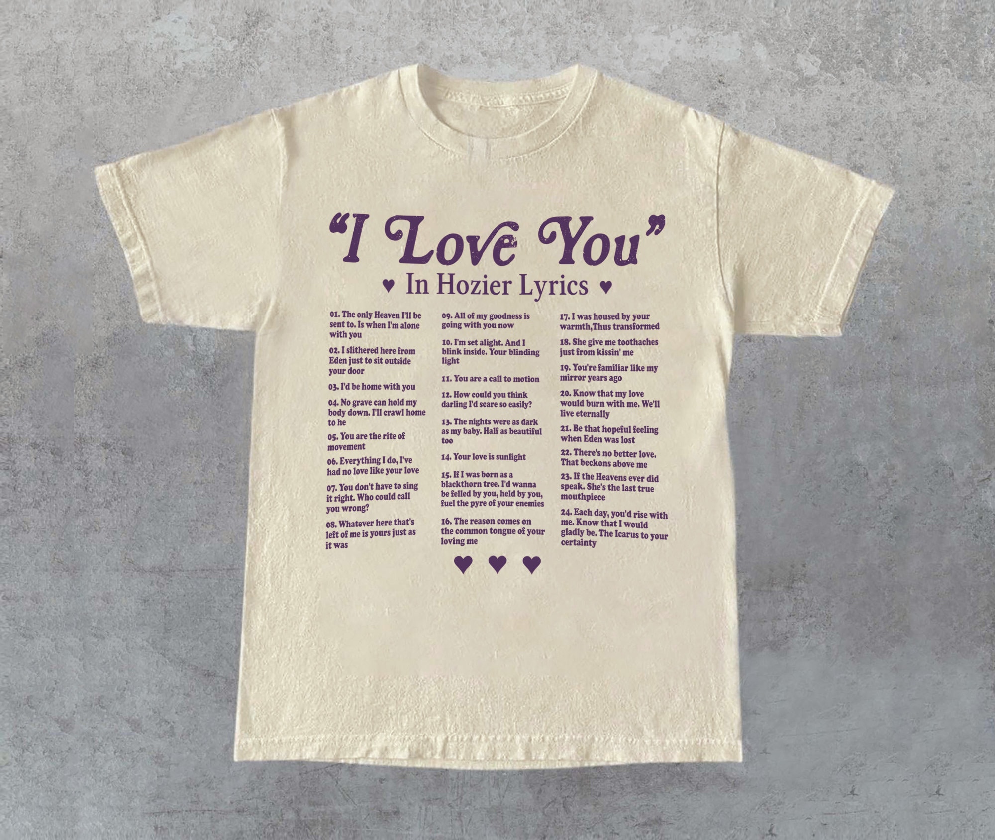 I Love You in Lyrics Hozier Shirt, Hozier Shirt, Hozier Tour | Inspire Uplift