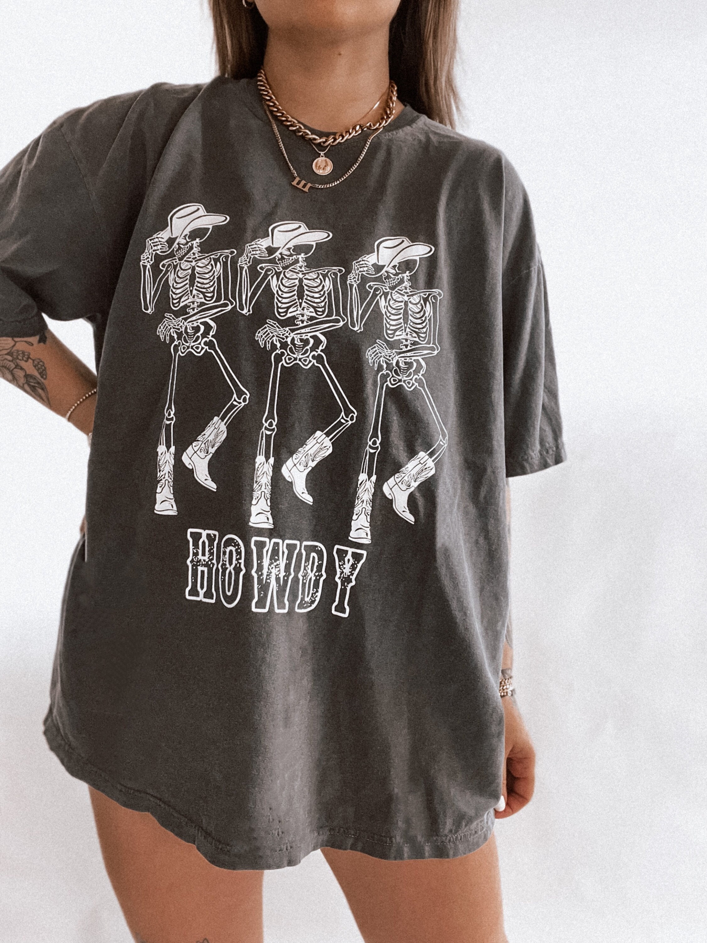 Howdy Skeleton Western Skull Bohemian Retro Vintage Comfort - Inspire ...