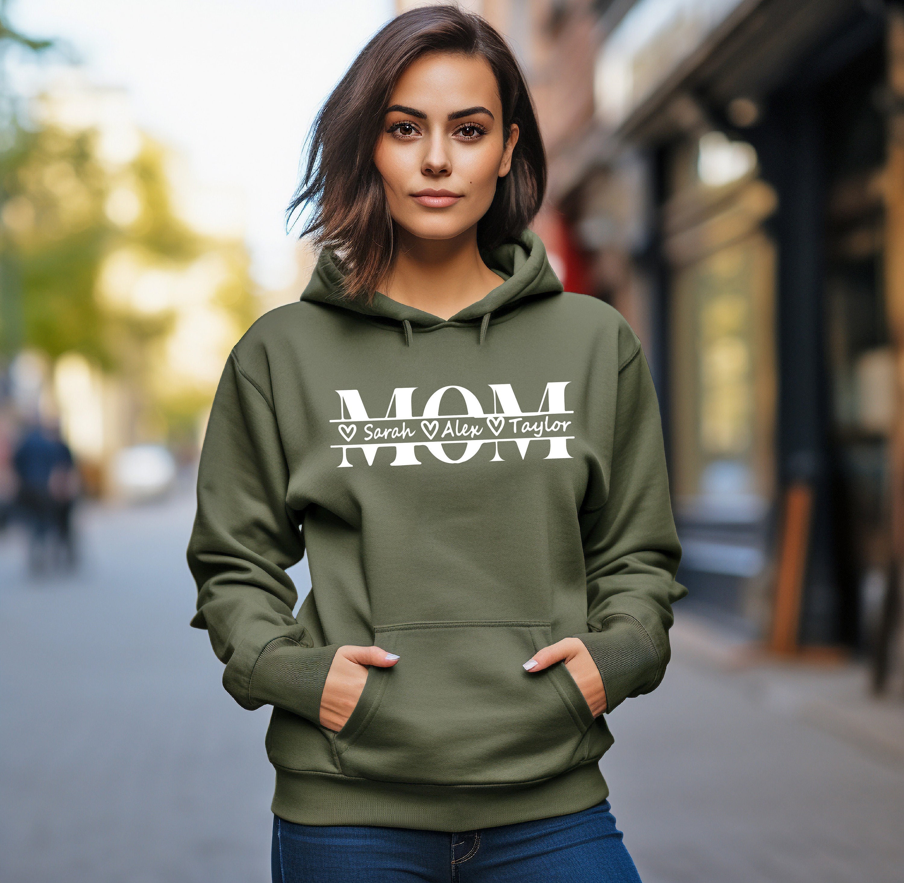 Custom Mama Sweatshirt With Kid Name, Personalized Mom Sweat | Inspire ...