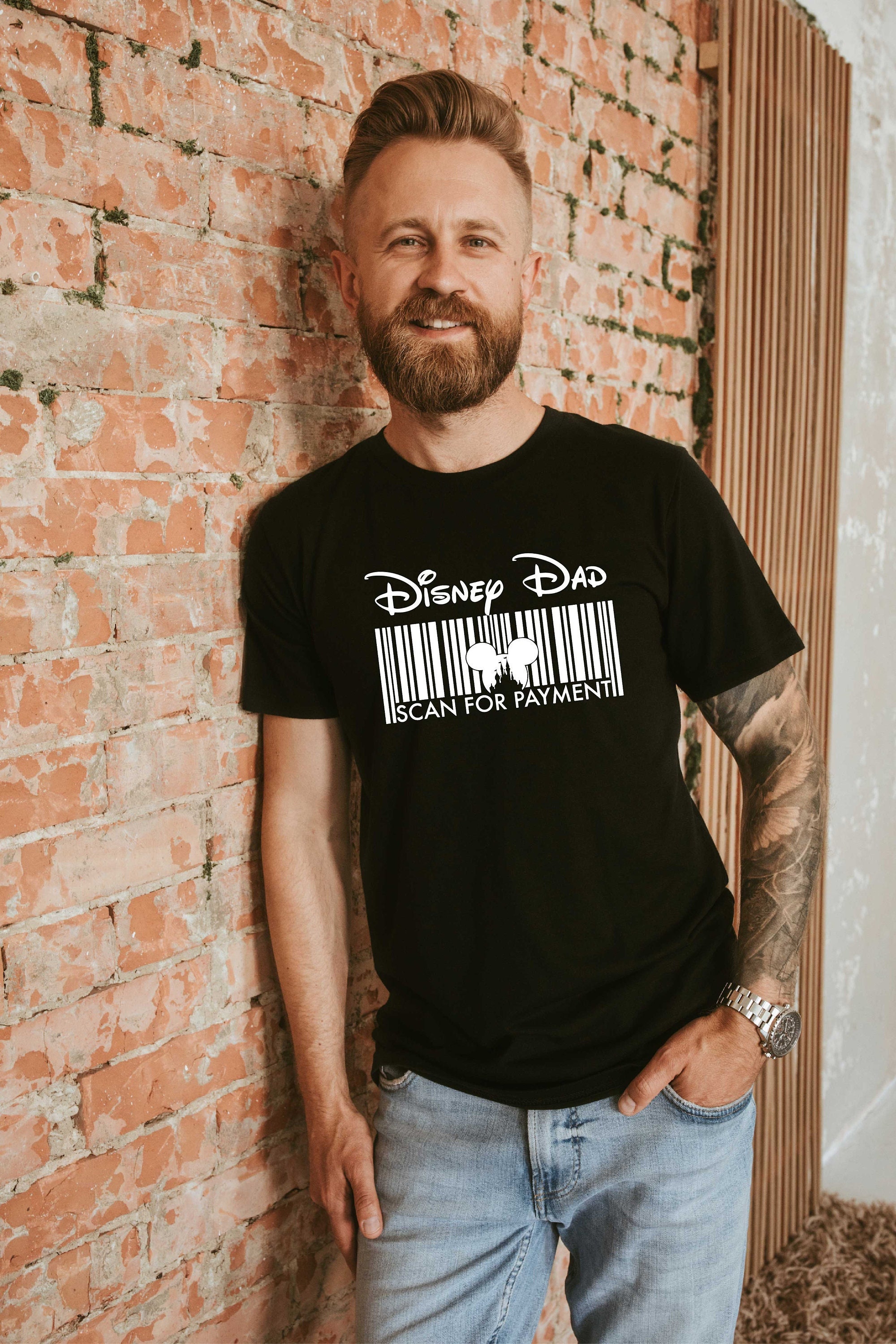Disney Dad Scan For Payment, Funny Disney Dad Shirt, Gift Id | Inspire ...
