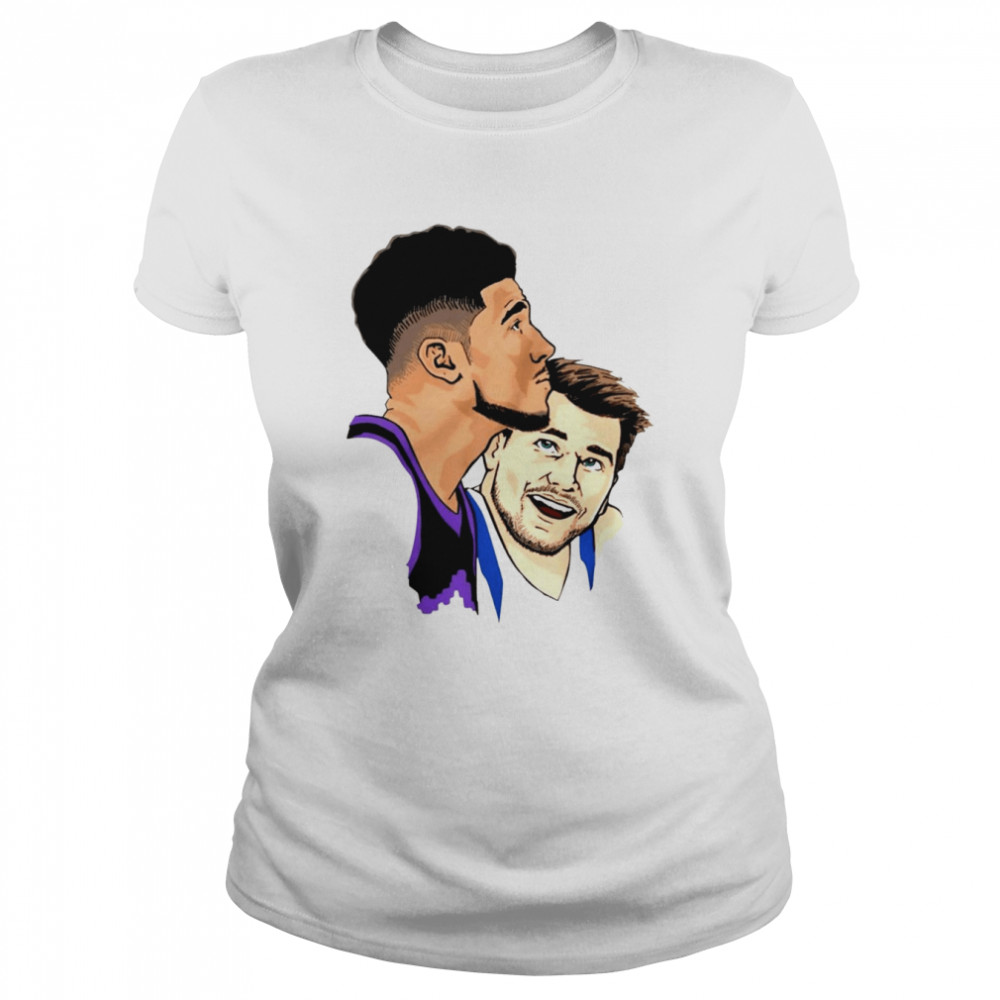 Luka Doncic smiling at Devin Booker trash talk funny T-shirt | Inspire ...