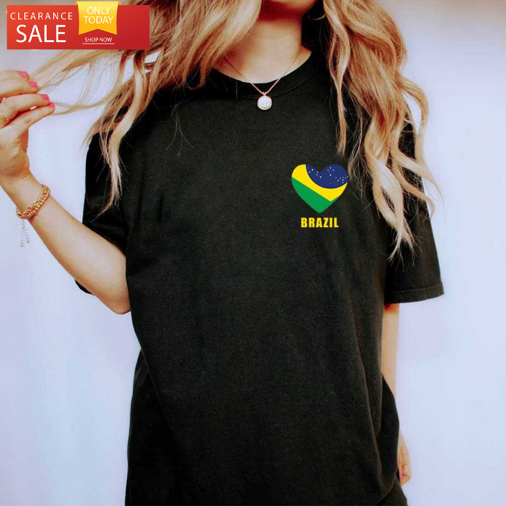 Heart Shape Brazil Flag Shirt Brasil Gift Ideas Happy Place | Inspire ...
