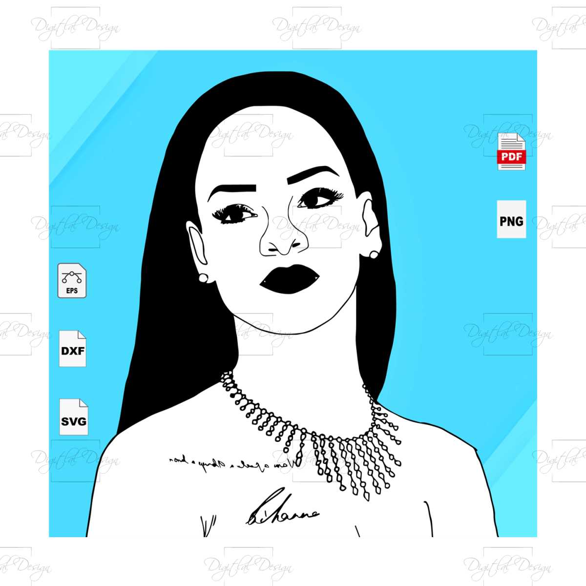 Rihanna svg, Black Girl Svg, Rihanna vector, Rihanna portrai | Inspire ...