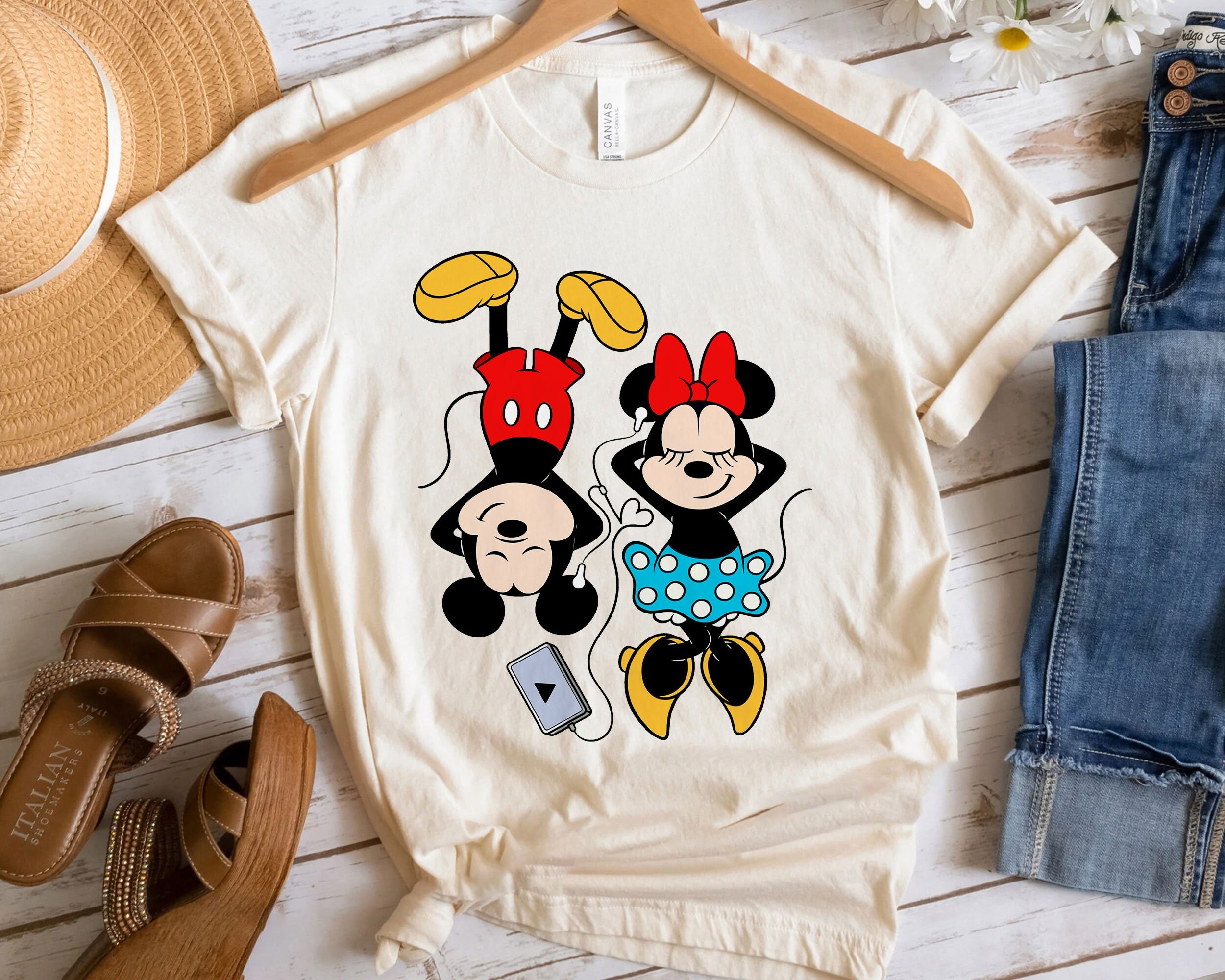 Chilling Mickey And Minnie Listening To Music Shirt Family M | Inspire ...