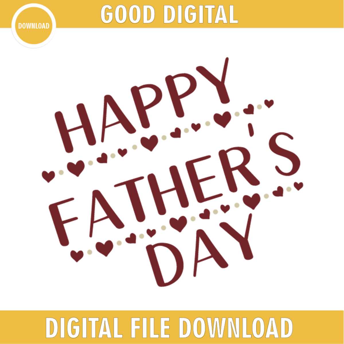 Happy Fathers Day Heart Doodle SVG | Inspire Uplift