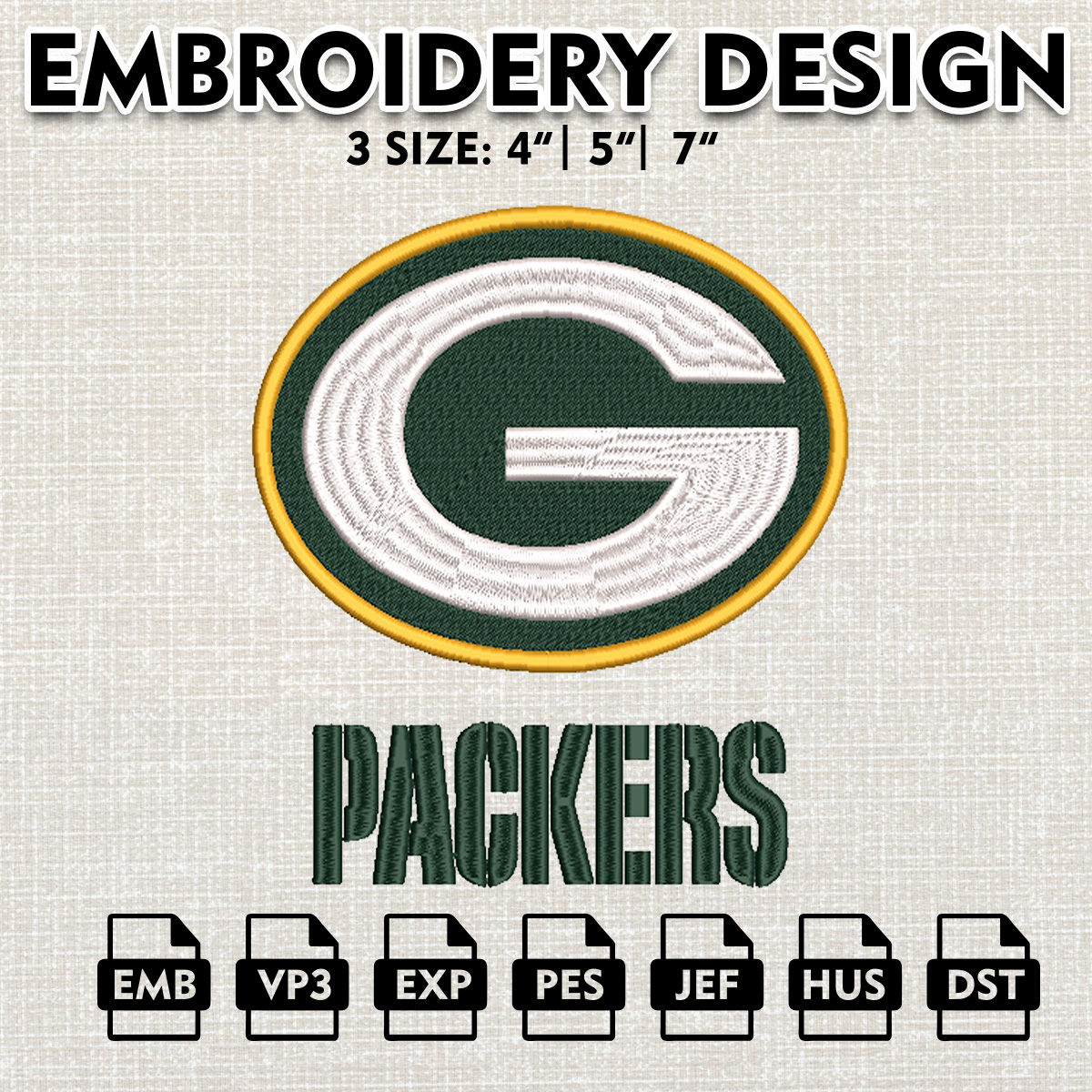 NFL Logo Embroidery Designs, Green Bay Packers Embroidery Fi | Inspire ...