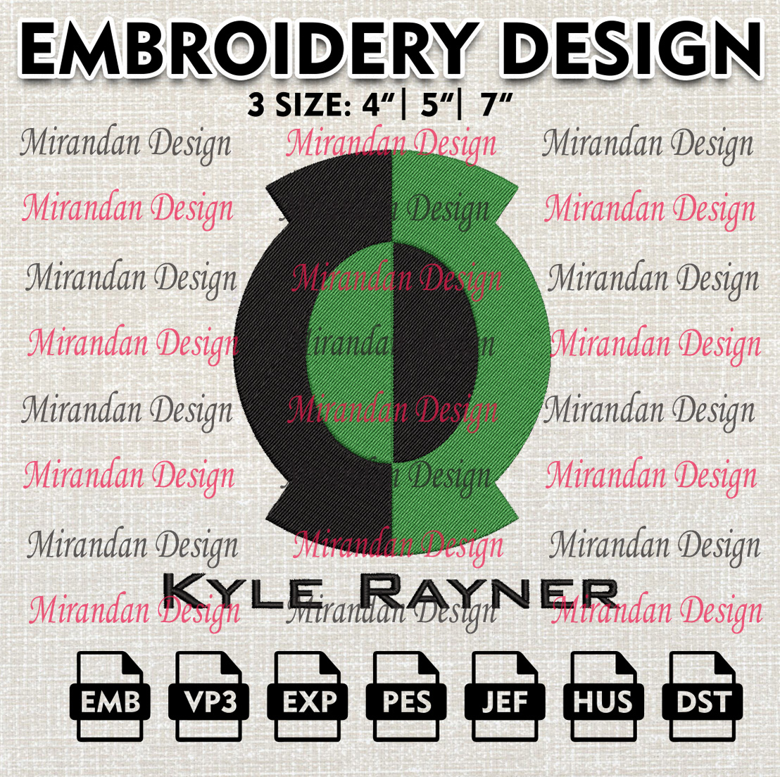 DC Comics Embroidery Files, Kyle Rayner Embroidery Designs, | Inspire ...