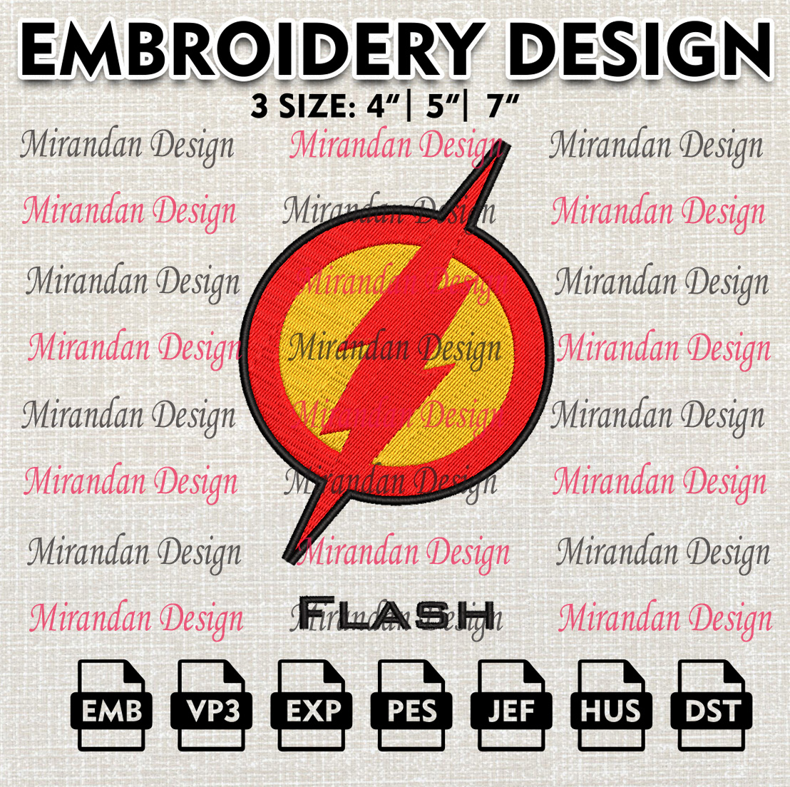 DC Comics Embroidery Files, The Flash Embroidery Embroidery | Inspire ...