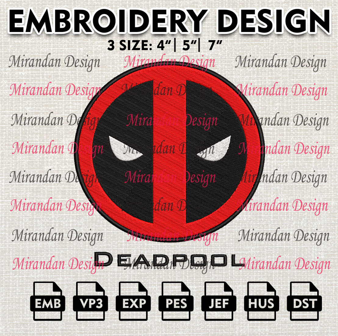 Marvel Comic Embroidery Files, Deadpool Embroidery Embroider | Inspire ...