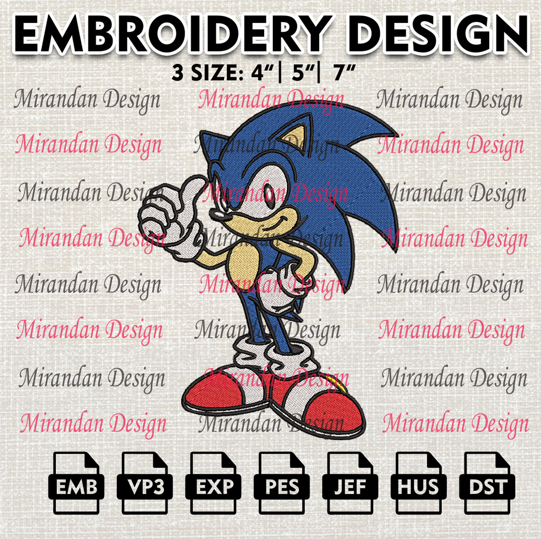 Sonic 7 Embroidery Designs, Sonic the Hedgehog Embroidery Fi | Inspire ...