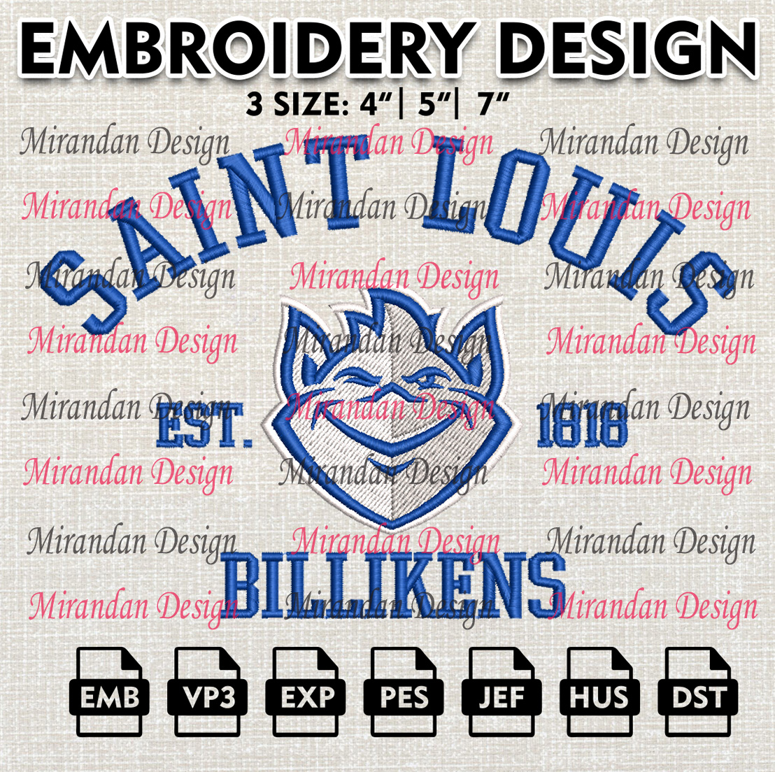 NCAA Saint Louis Billikens embroidery design, NCAA Billikens | Inspire ...