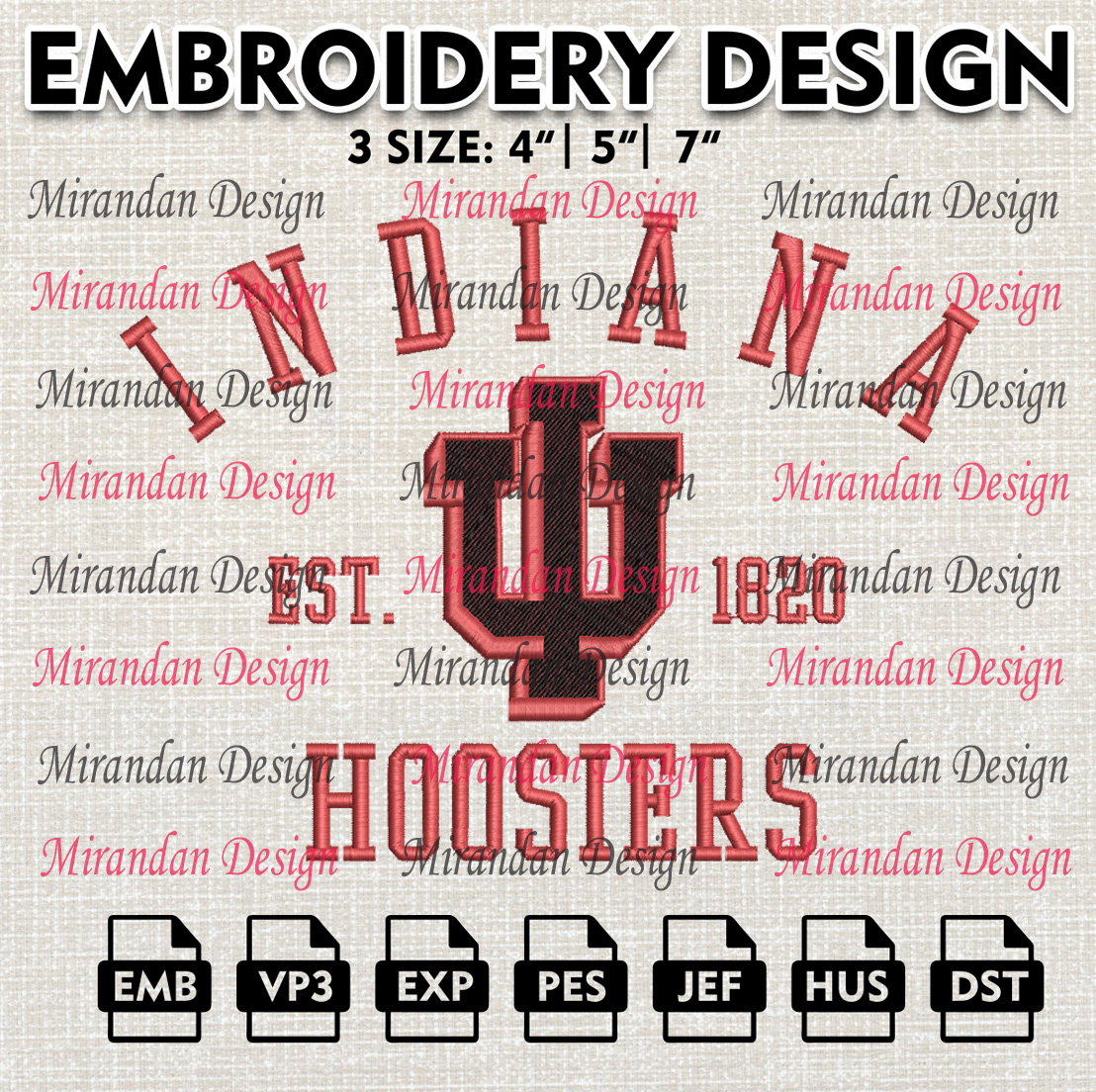 Indiana Hoosiers Embroidery Design, NCAA Hoosiers Logo Embro | Inspire ...