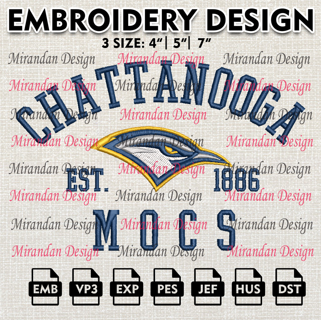 Chattanooga Mocs Embroidery Design, NCAA Chattanooga Logo Em | Inspire ...