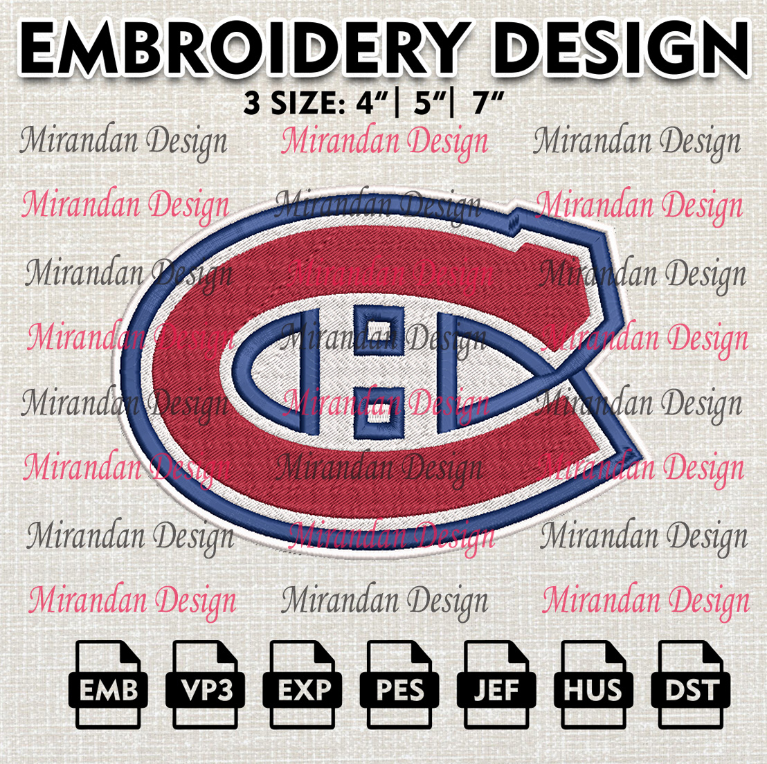 NHL Montreal Canadiens Embroidery file, NHL Embroidery Desig | Inspire ...