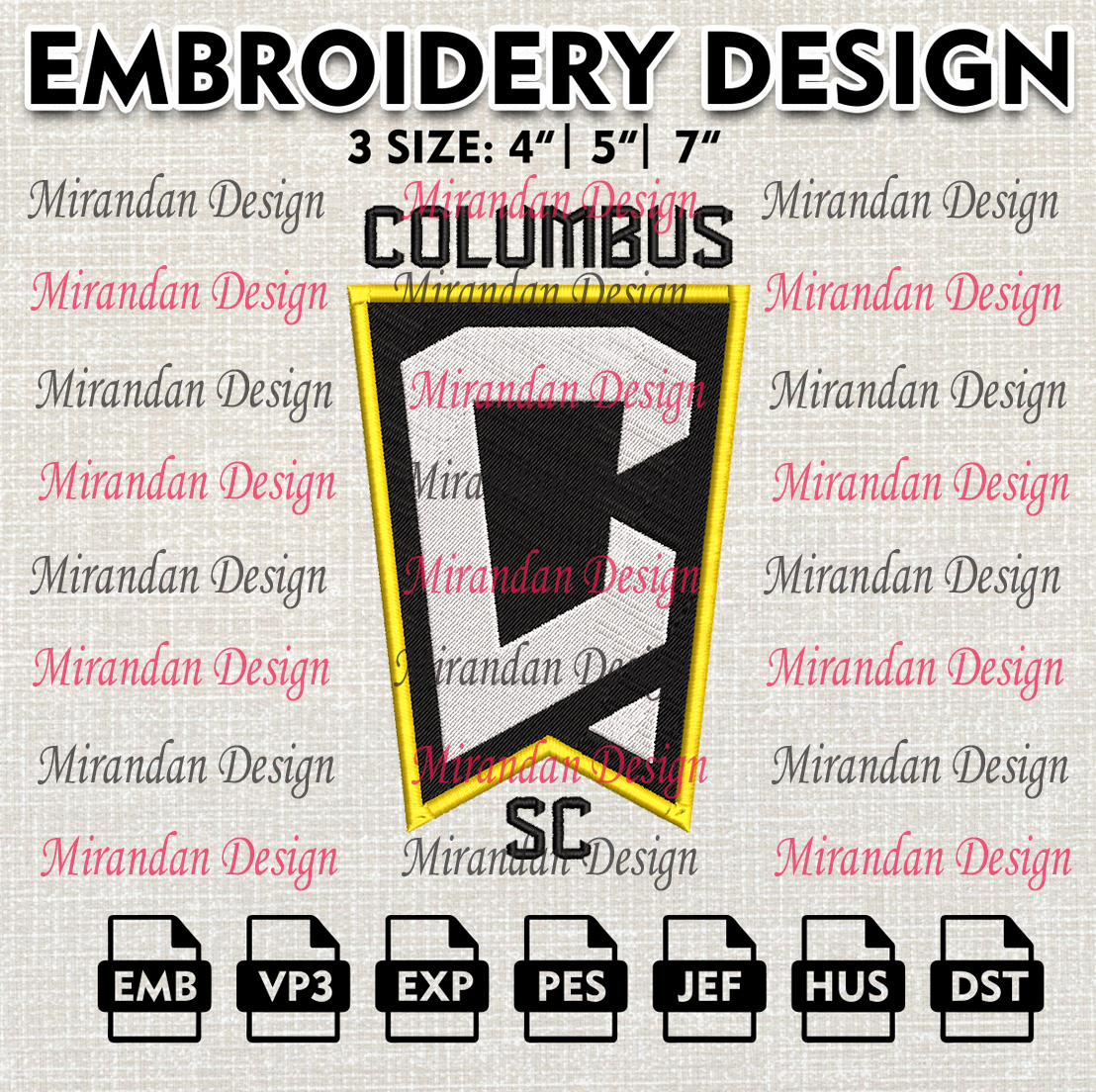 MLS Columbus Crew Logo Embroidery Design, Embroidery files, | Inspire ...