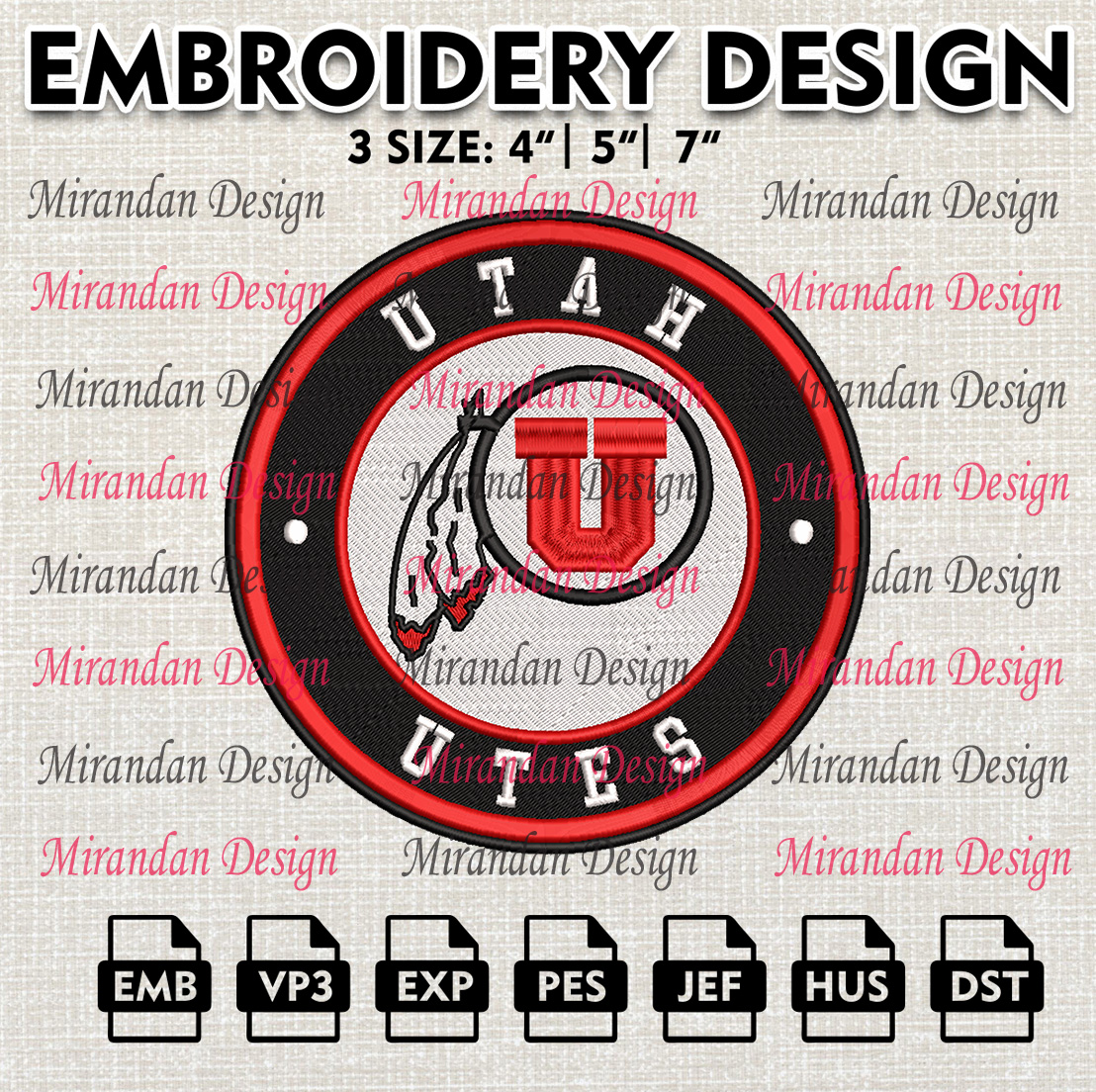 NCAA Utah Utes Logo Embroidery Design, Machine Embroidery Fi | Inspire ...