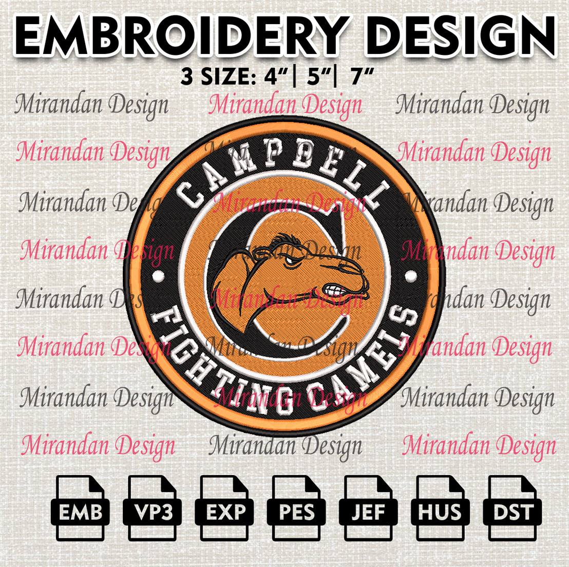 NCAA Campbell Fighting Camels Embroidery Design, Machine Emb | Inspire ...