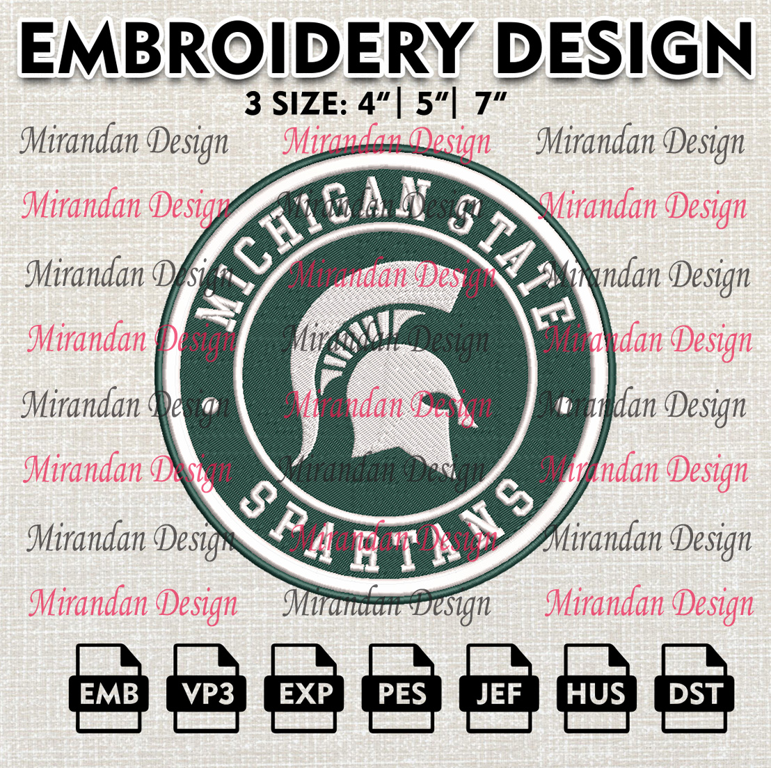 NCAA Michigan State Spartans Embroidery Design, Machine Embr | Inspire ...