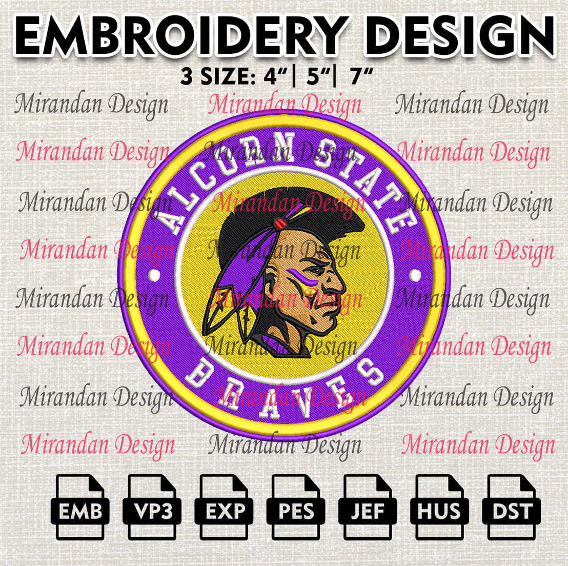 NCAA Alcorn State Braves Embroidery Design, Machine Embroide - Inspire ...