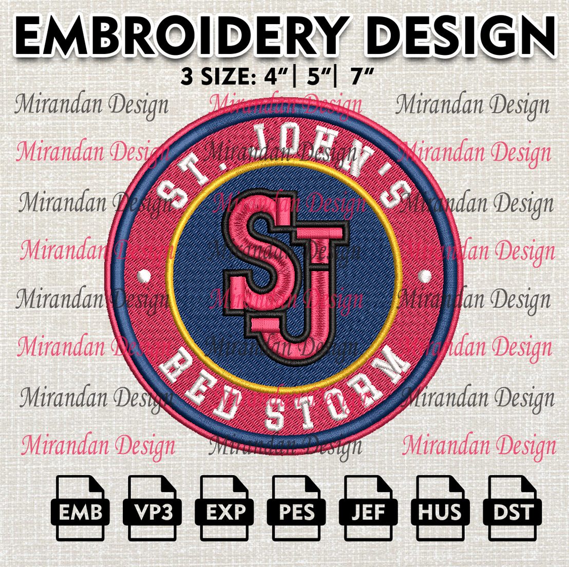 NCAA St. Johns Red Storm Embroidery Design, Machine Embroide | Inspire ...