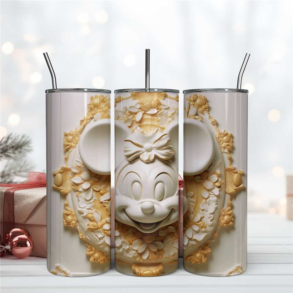 Minnie Gold Tumbler 20oz Digital Minnie Mouse 20oz Wrap | Inspire Uplift