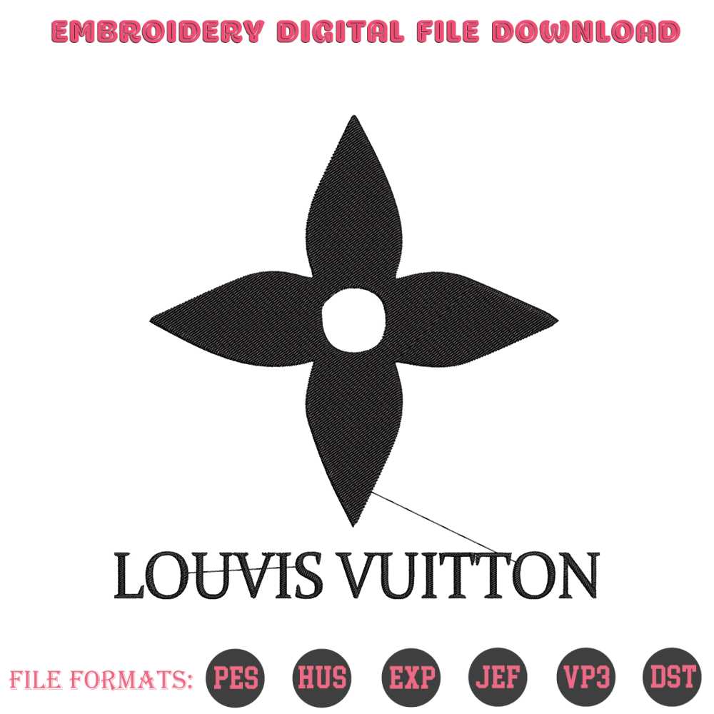 Louis Vuitton Flower Embroidery Logo Design Instant Download | Inspire ...