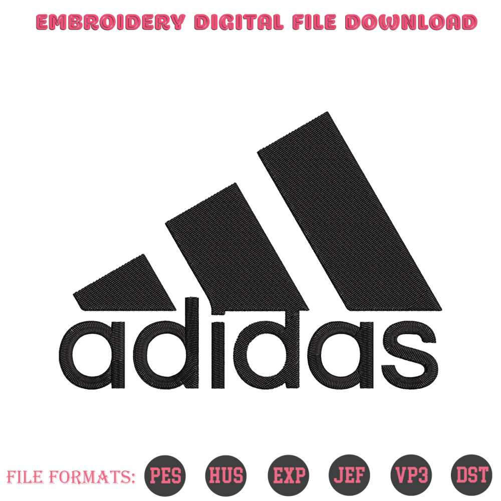 Brand Logo Adidas Embroidery Design For Machine Embroidery - Inspire Uplift