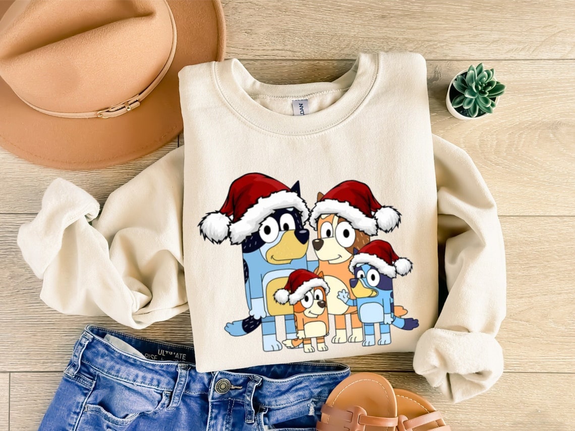 Bluey Family Christmas Sweatshirt, Bluey Christmas Sweater, | Inspire ...