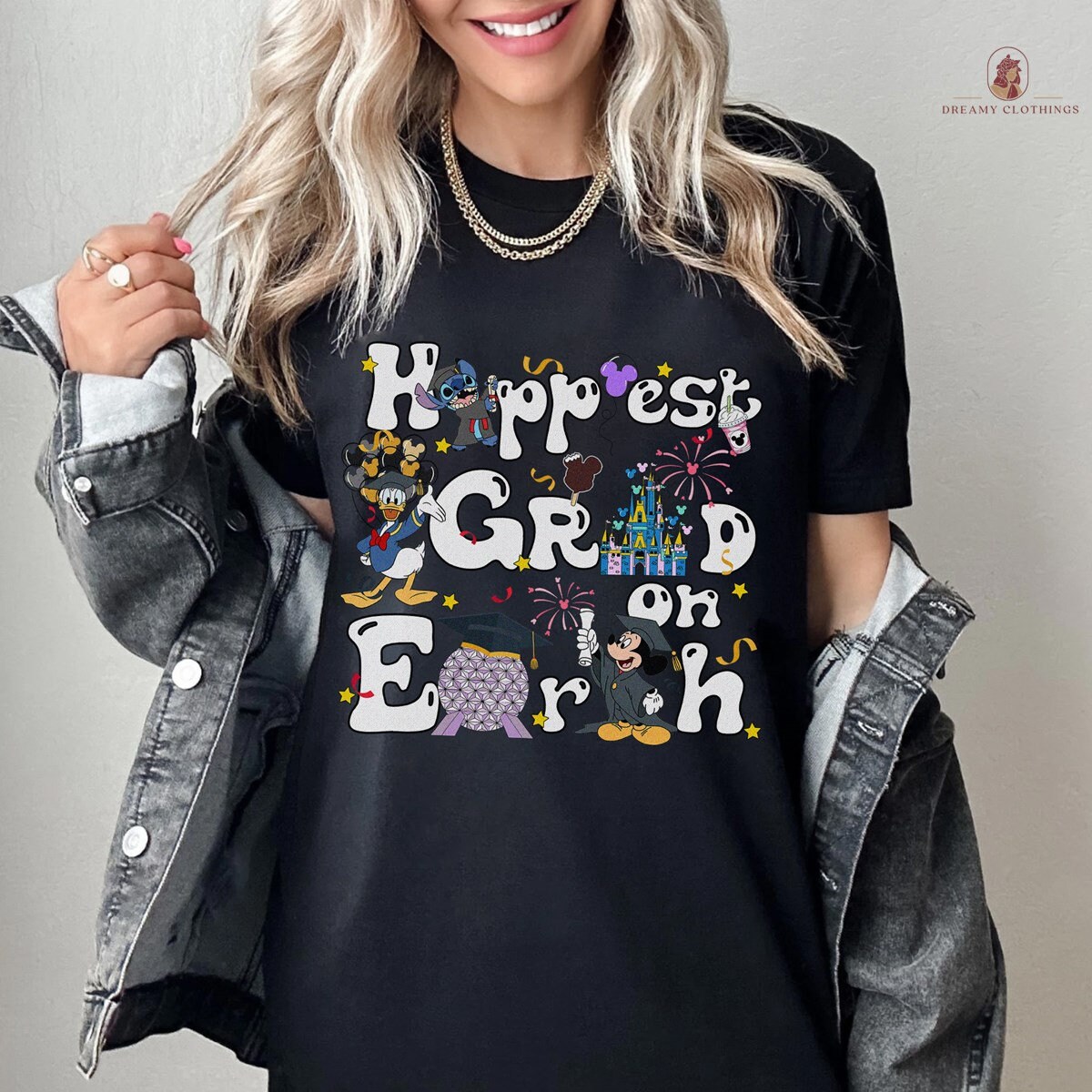 Mickey and Friends Graduation Shirt Happiest Grad Earth Shi - Inspire ...