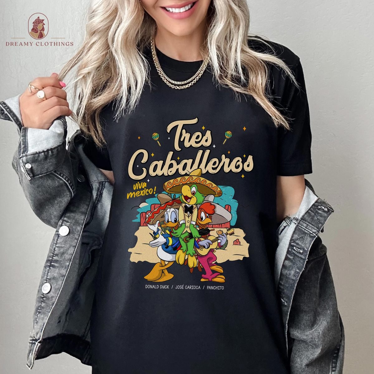 Three Caballeros Mexican Fiesta Shirt Jose Panchito Donald - Inspire Uplift