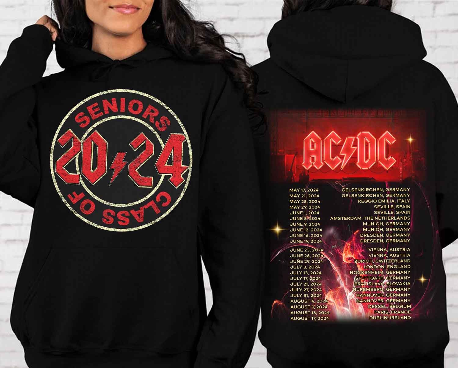 2024 ACDC Pwr Up World Tour front and back Shirt, Rock Band | Inspire ...