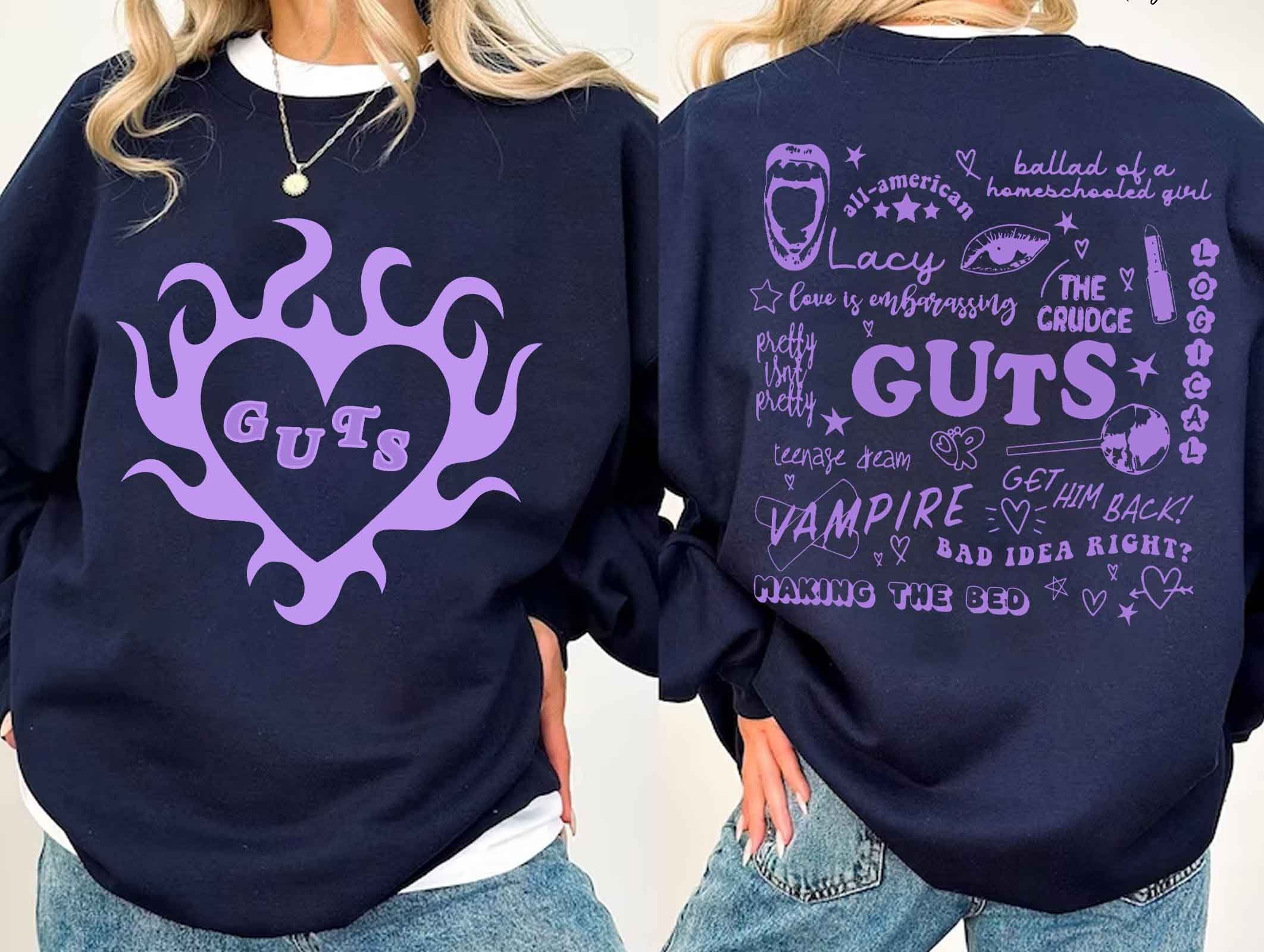 Olivia Rodrigo Guts Tour 2024 Two Sided Shirt, The Guts Worl - Inspire ...