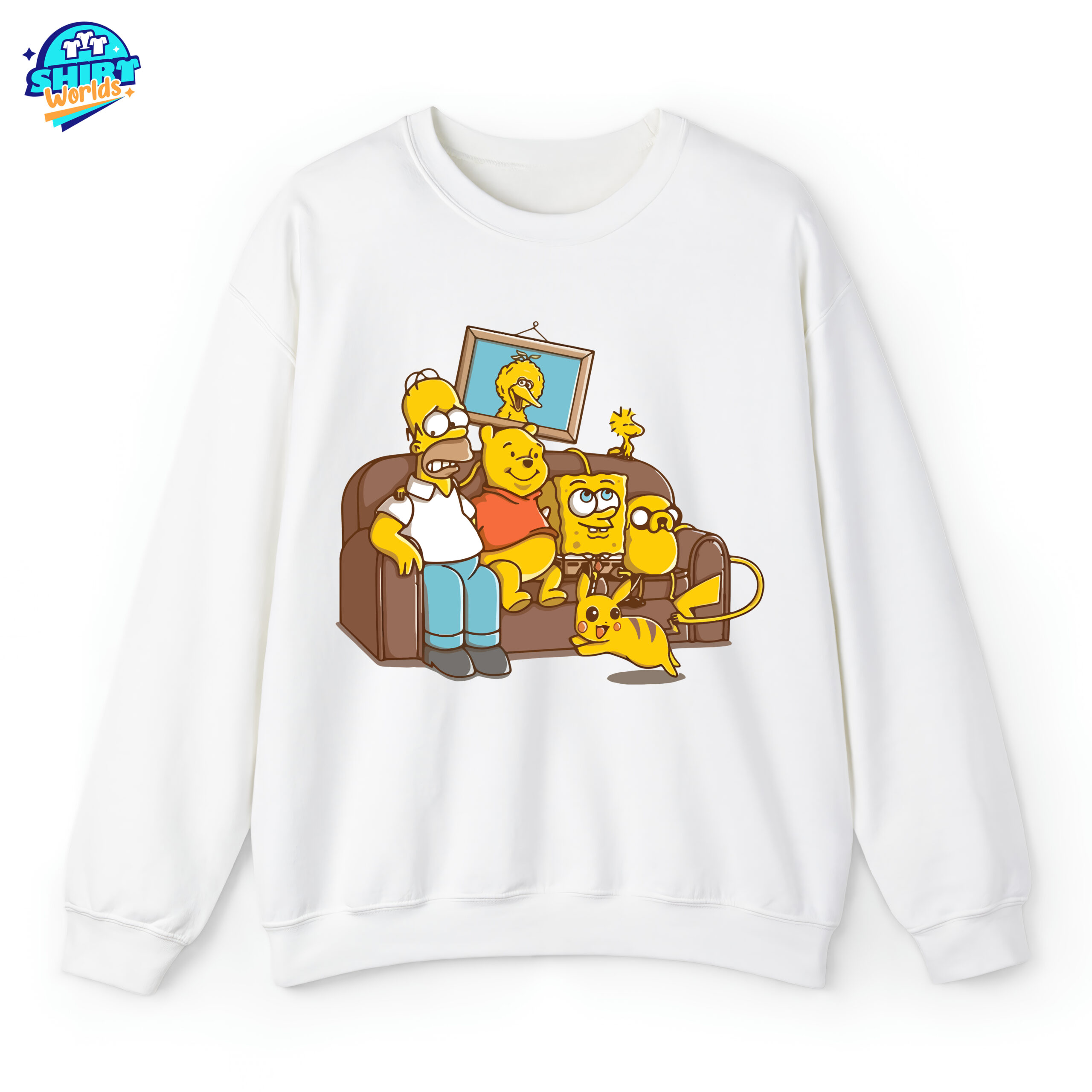 The Simpson X Pooh X Spongebob X Pokemon Sit On Chair Shirt, | Inspire ...